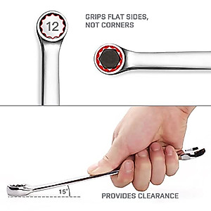 Max Torque 20-Piece Premium Metric and SAE Combination Wrench Set in Rack | Metric Size 8mm - 19mm, Inch Size 5/16” - 3/4” | Longer Wrench Body Design, Chrome Vanadium Steel, Unique V-Groove Open End