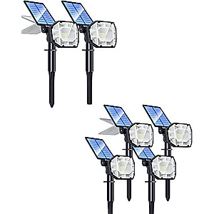 Biling 30 LED Solar Landscape Lights Spotlight, 2-in-1 Bright Solar Lights Outdoor Landscaping Spotlights, Adjustable Garden Spot Lights Solar Powered IP67 Waterproof Wall Lights White