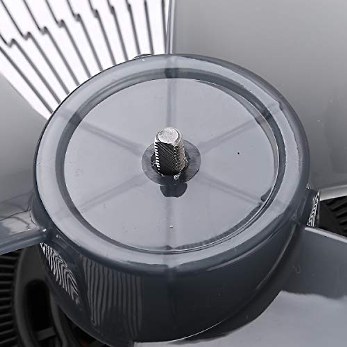 JEATHA 16 inch Plastic Fan Blade 3 Leaves Big Wind Fan Blade with Nut Cover Replacement for Household Stand/Pedestal Fan Table Fan Accessory No Noice Grey One Size