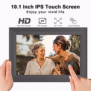 Forc Digital Picture Frame WiFi 10.1 Inch Digital Photo Frame with IPS HD Touch Screen, Electronic Picture Frame Slideshow, Auto-Rotate, Easy Setup to Share Photos Load from Phone Via APP