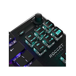 ROCCAT Vulcan TKL Linear PC Gaming Keyboard, Titan Switch Mechanical with Per Key AIMO RGB Lighting, Tenkeyless, Compact Design, Anodized Aluminum Top Plate, Detachable USB-C Cable, Black