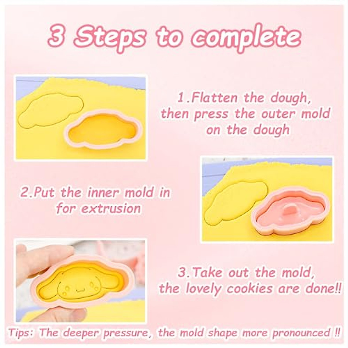 Mini Anime Cookie Cutter Set, 8 Piece Cartoon Stamped Embossed Molds for Baking Cupcake Pancake Apple Pie Pastry, Suitable for Gingerbread Frosting Decoration