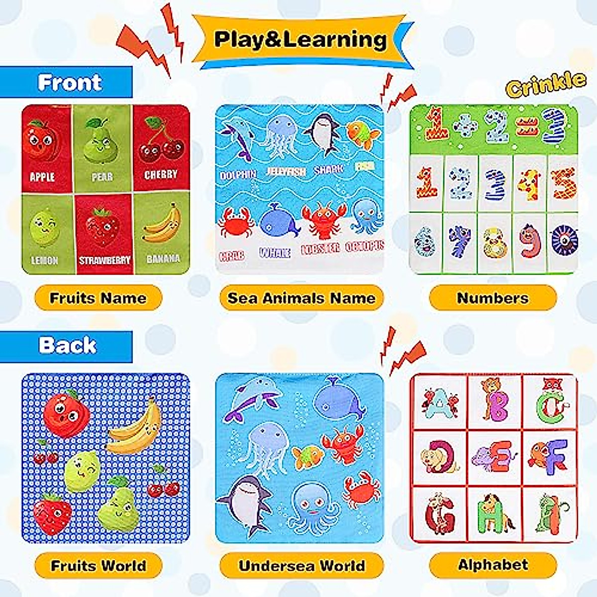 VPOJOY Baby Tissue Box Toy, Soft Montessori Magic Tissue Box Baby Toys 6 to 12 Months, High Contrast Crinkle Paper Sensory Silk Scarves Toys for 1 Year Old Boys Girls Kids Early Learning Gifts