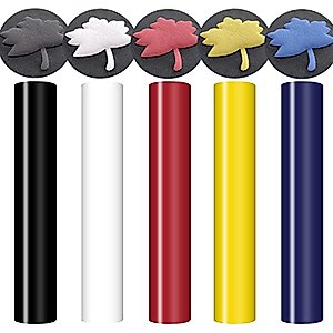 GOMONCY 3D Puff Vinyl Heat Transfer 12 inch x 10 -5 Sheets HTV Bundle Assorted Colors for Press T-Shirt Clothes Bag Pillow Hoodie DIY Textile Fabric (5Pcs Color A) (Yang-04)