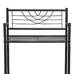 Kimzda 3-Tier Metal Shelf Free Standing Bathroom Tower Storage Rack Corner Rack for Bathroom Laundry Kitchen Office, with 4 Pieces Coat Hook, Black
