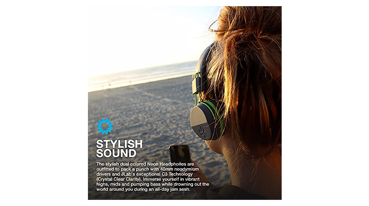 JLab Neon Bluetooth Folding Headphones - Wireless, Comfortable & Portable