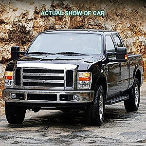 SCITOO Tow Mirrors Compatible with 2003-2007 for Ford for F250 for F350 for F450 for F550 Towing Mirrors with Manual Control Turn Signal Light Left Right Side