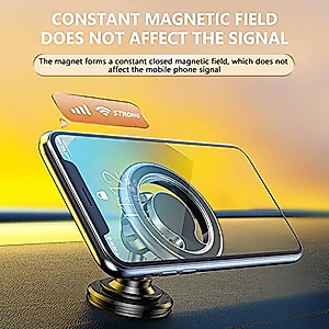Turcee Compatible for MagSafe Car Mount,[2022 New Upgrade] Dashboard 360° Rotation Magnetic Car Mount,Cell Phone Holder for MagSafe iPhone 14 13 12 Pro Max MagSafe Case/All Smart Phones (Black)