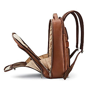 Samsonite Classic Leather Backpack, Cognac, One Size