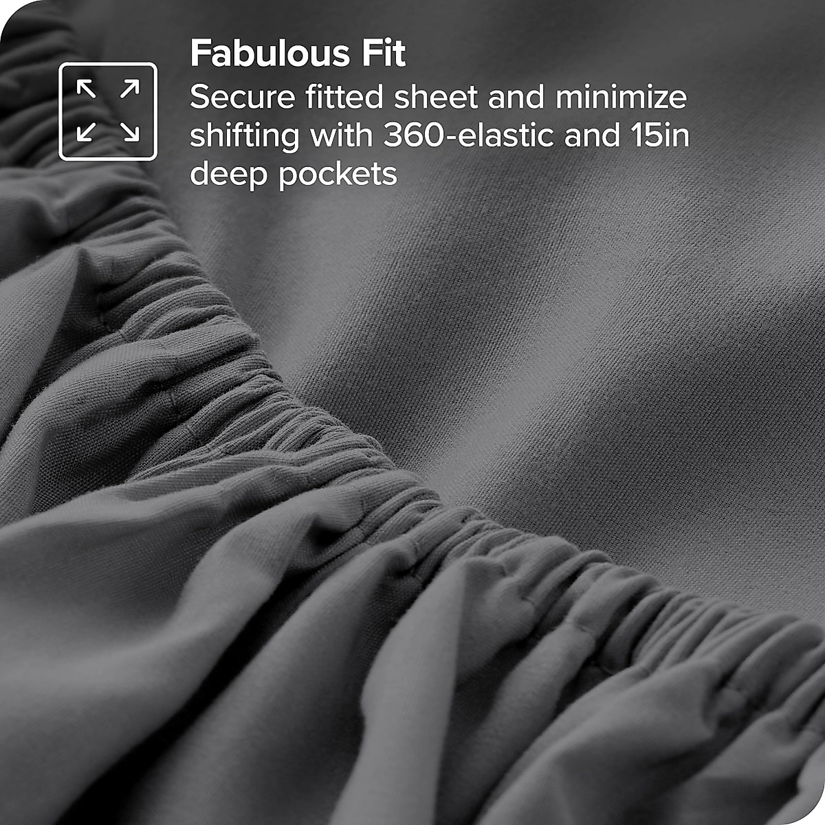 Bare Home Split Head Flex King Sheet Set - 1800 Ultra-Soft Microfiber Bed Sheets - Double Brushed - Deep Pockets - Easy Fit - 4 Piece Set - FlexTop Bedding Sheets (Grey)