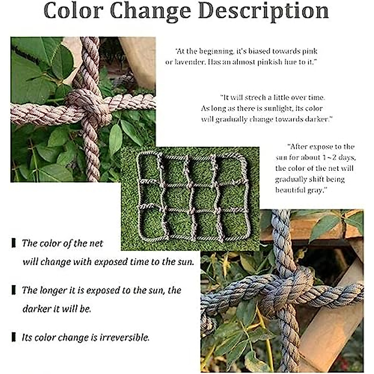 EkiDaz HXRW Rope Net Climbing Net for Kids Tree House Rope Ladder Net Polyamide Climbing Cargo Net Indoor Outdoor Safety Net Playground Sets for Backyards (Size : 3 * 4m(9.9 * 13.2ft))