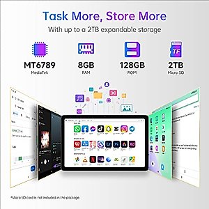 ALLDOCUBE 2K Tablet Android 12 iPlay 50 Pro 10.4'' Tablet, 8GB+128GB Storage, 4G LTE& 2.4/5GHz WiFi, Octa-Core CPU, 5MP+8MP Camera, 2000x1200 Screen Resolution, BT5.2, GPS (2TB Expand)
