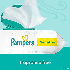 Pampers Easy Ups Pull On Training Pants Boys and Girls, 3T-4T, One Month Supply (124 Count) with Sensitive Water Based Baby Wipes 6X Pop-Top Packs (336 Count)