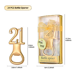 24 Pieces/Packs 21 Bottle Openers for 21th Birthday Party Favors Wedding Anniversary Gidts Decorations or Souvenirs for Guests with Gift Boxes Party Giveaways for Adults (21)