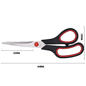 Scissors, Multipurpose office Scissors ,8.5 Inch Ultra Sharp Shears, Comfort-Grip Handles Household scissors，Sturdy Sharp Craft Supplies - Pack of 5, Right/Left Hande