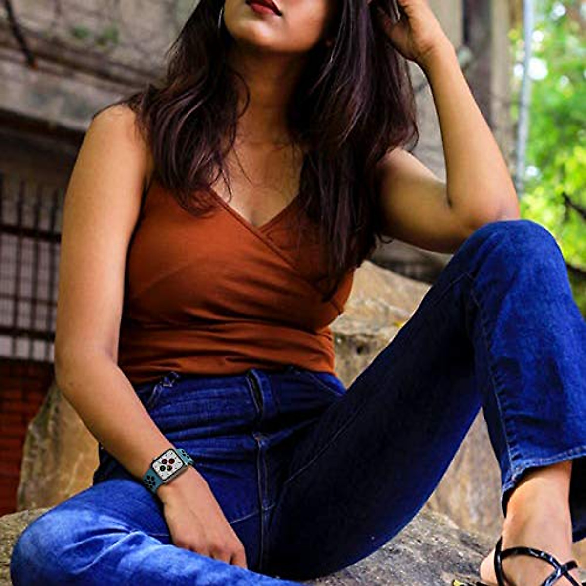 Elaikement Sport Band Compatible with Apple Watch Band 44mm 45mm 49mm 42mm 41mm 40mm 38mm Men Women, Breathable Silicone Replacement Wristband Strap for iWatch Series 8/7/6/5/4/3/2/1/SE/Ultra