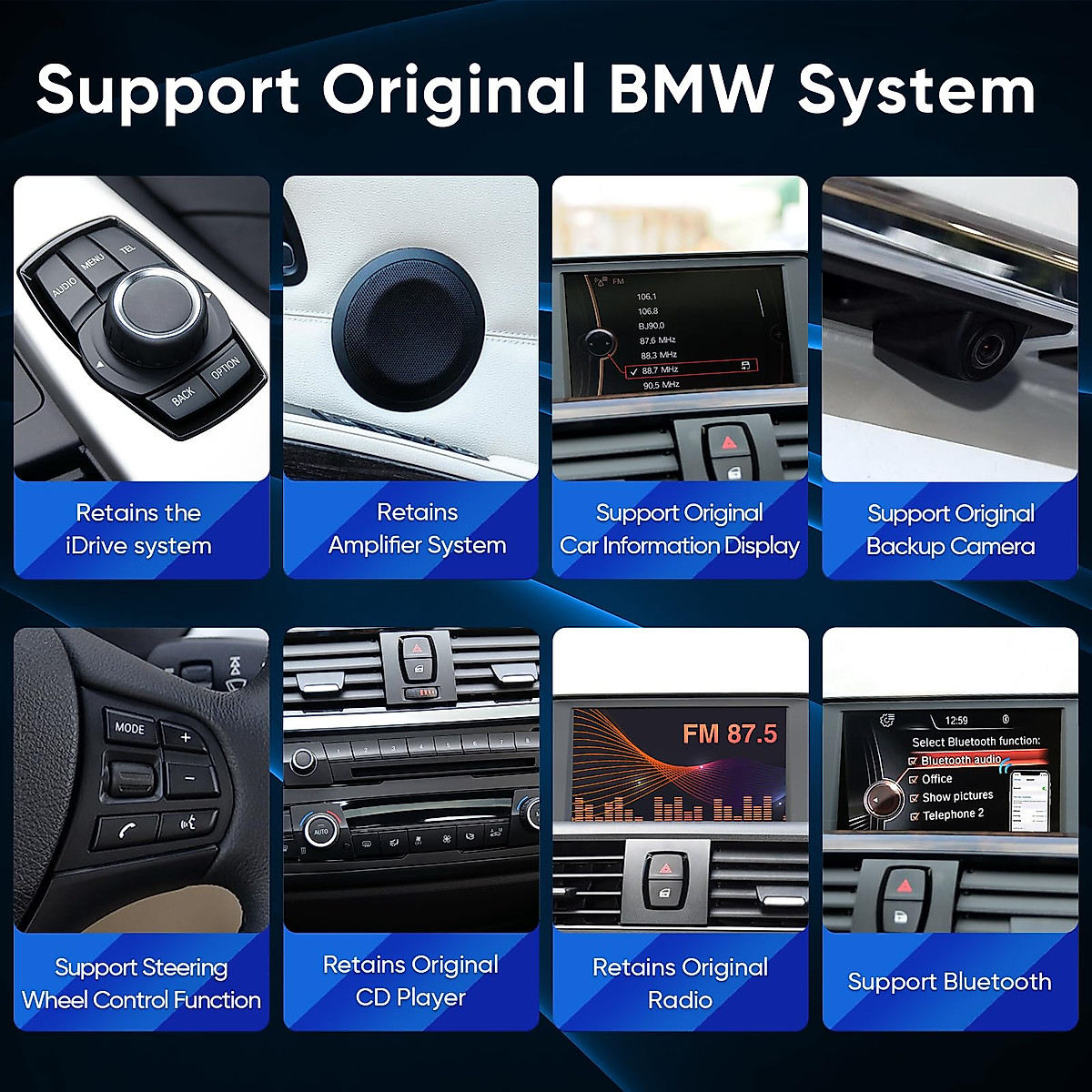 for BMW 3 4 Series F30 F31 F34 (2012-2017) F20 F21 F22 F23 Upgrade Radio Stereo Car Radio Qualcomm 665 (4GB + 64GB) Built-in 4G LTE GPS Navigation Apple CarPlay Android Auto10.25 inch Touch Screen