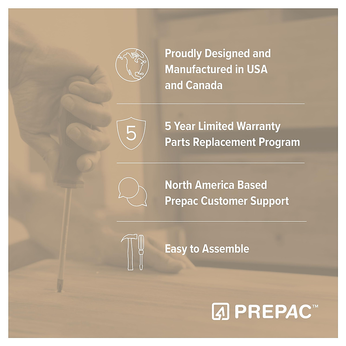 Prepac Simply Modern Nightstand Bedside Table, Natural Oak Nightstand for Bedroom, End Table with 3 Drawers 26.5" W x 26.75" H x 16" D