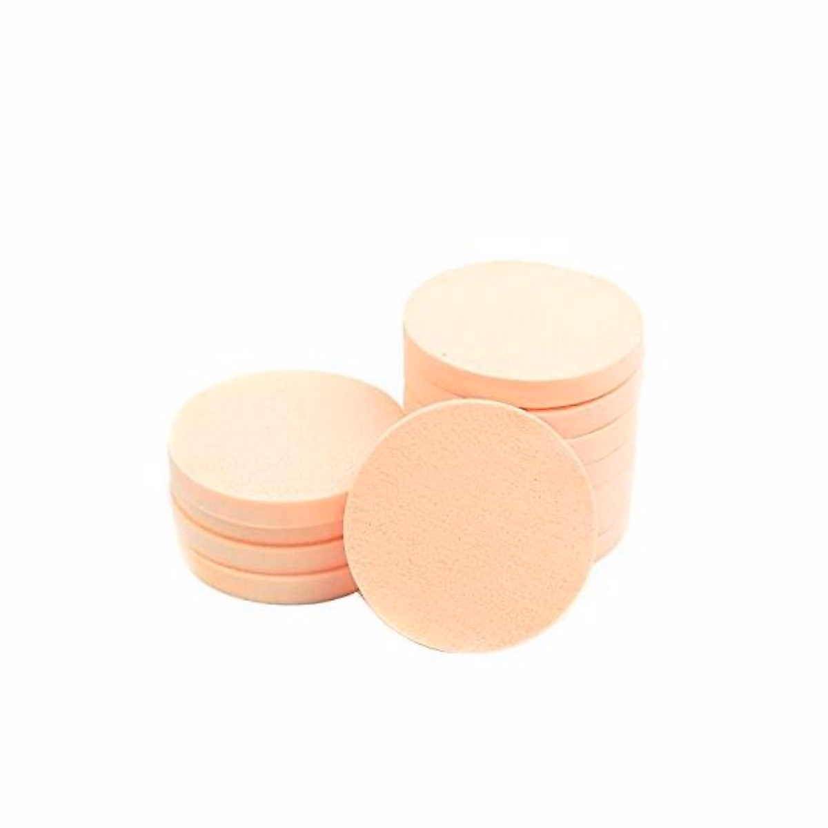 AKOAK 20pcs Round Make Up Facial Face Soft Sponge Cosmetic Puff Women Lady Beauty Makeup Foundation Powder Puff (SKIN COLOR/20)