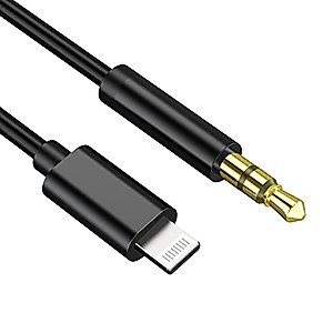 Aux Cord for iPhone, [Apple MFi Certified] Lightning to 3.5mm AUX Audio Cable Compatible with iPhone 14 13 12 11 XS XR X 8 7 6 iPad iPod for Car Home Stereo, Speaker, Headphone - 3.3ft (Black)