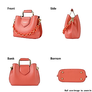 Qiayime women's Fashion shoulder handbags purses PU Leather Top Handle satchel Tote Crossbody Bag (Orange)