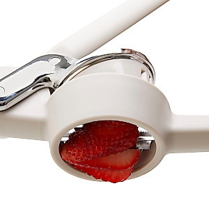 Chef'n FreshForce Hand-Held Slicer, Slices Mushrooms, Strawberries, Kiwis and More, Taupe