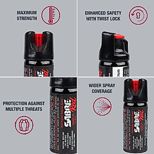 SABRE Magnum 60 Pepper Spray, 15 Bursts, 12-Foot (4-Meter) Range, Large 45 Gram Canister, UV Marking Dye, Wide Cone Spray Pattern, Black
