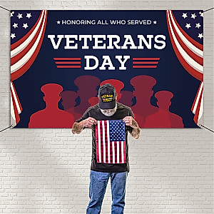 Pudodo Veterans Day Photo Booth Backdrop Honoring All Who Served Photography Background Wall Decoration