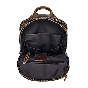 LANNSYNE Vintage Full Grain Leather Sling Bag Crossbody Chest Daypack