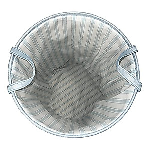 Rae Dunn Foldable Design Laundry Basket (Wash. Dry. Fold./Light Blue)