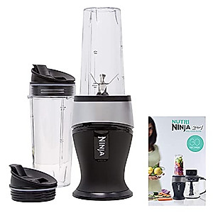Ninja Personal Blender for Shakes, Smoothies, Food Prep, and Frozen Blending with 700-Watt Base and (2) 16-Ounce Cups with Spout Lids (QB3001SS) (Renewed)