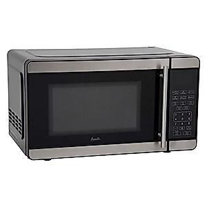 Avanti MT7V3S Microwave Oven 700-Watts Compact with 6 Pre Cooking Settings, Speed Defrost, Electronic Control Panel and Glass Turntable, Metallic
