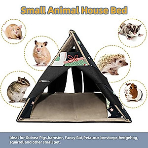 enheng Small Pet Hideout Cute Alpaca Carrying Hamster House Guinea Pig Playhouse for Dwarf Rabbits Hedgehogs Chinchillas