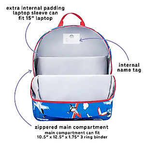 uninni 14" Kids Backpack for Girls and Boys Age 5-8 Years Old with Padded, and Adjustable Shoulder Straps - Aircraft (Blue)