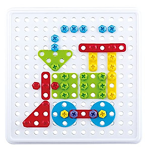 Kidoozie Create & Construct Building Kit, S.T.E.A.M Mosaic Art Activity for Children Ages 3+