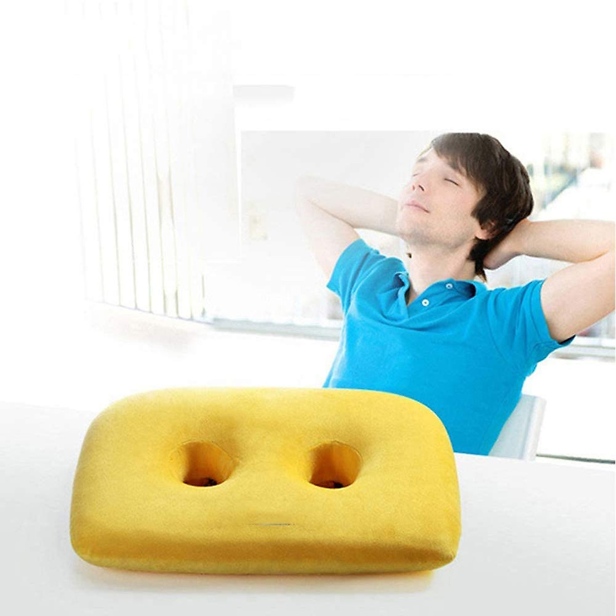 ESGT Ischial Tuberosity Seat Cushion with Two Holes for Sitting Bones- Memory Foam Sit Bone Relief Cushion for Butt, Lower Back, Hips