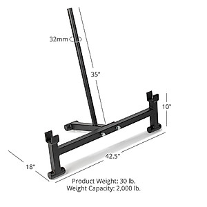 Titan Fitness Full Deadlift Barbell Jack Stand, 2000 LB Capacity, Elevated Lift for Easy Loading and Unloading Barbell Weight Plates, Weight Training, Deadlift Exercises, Powerlifting, Home Gym