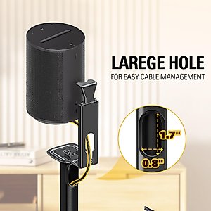 Mounting Dream Speaker Stands for Sonos Era 100, One, One SL, Play:1, Height Adjustable Up to 49.1", Set of 2 Surround Sound Speaker Stand with Cable Management, 13.2 LBS Loading MD5412