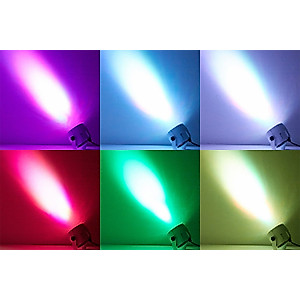 XKCL LED Stage Strobe Light, 12 LED RGBW Par Spotlight, Sound Control DMX Control, for DJ Christmas Party Performance Club discotheque (Black,WithRemote)