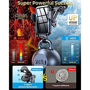 Phone Mount for Car (3 in 1) Dashboard Windshield Air Vent [Multi-Angle Adjustment Arm] Dash Phone Holder Mount, Car Cell Phone Holder, Hands Free iPhone Stand for Car Fit for All Mobile Phones.