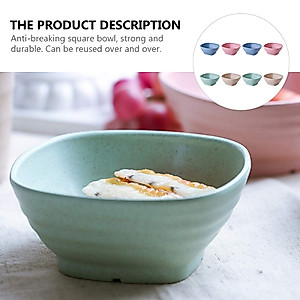 Cabilock 8pcs Square Wheat Straw Bowls Unbreakable Bowls Cereal Bowls Rice Bowls Deal for Breakfast, Oatmeal, Soup, Noodle, Snack