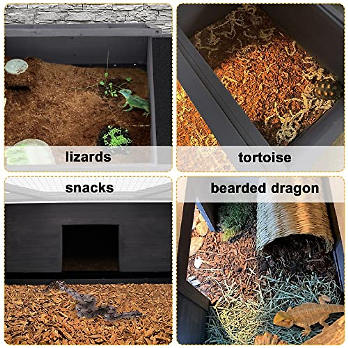 Tortoise House Large Tortoise Habitat Cage, Upgraded Wooden Tortoise Large Box Turtle Habitat Enclosure with Light Support Frame,Trays, Weatherproof Roof, Reptile Cage House for Lizards, Geckos