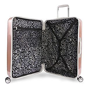 BEBE Women's Lydia 2 Piece Set Suitcase with Spinner Wheels, Rose Gold, One Size