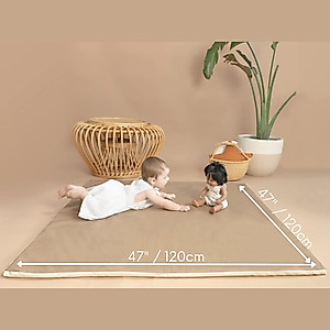 Vegan Leather Baby Play mat|Baby Play mats for Infant|Foam mat|Tummy time mat Playing|Waterproof Baby Floor mat|Toddler Play mat|Baby Padded Floor mat|Baby Crawling mat|playroom mat Baby playmat…