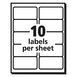 Avery Shipping Labels with TrueBlock Technology for Inkjet Printers 2" x 4", Box of 1,000 (8463)