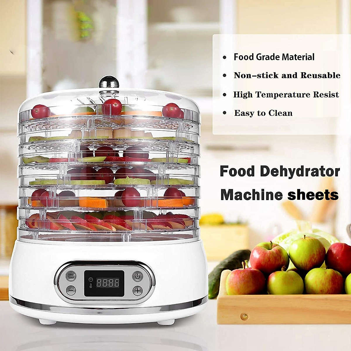 10pcs Round Silicone Dehydrator Sheets,13in Non-stick Fruit Dehydrator Mats,Reusable Steamer Mat Mesh Sheet for Fruit Dryer (10, 13x13inch)