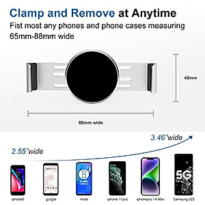 ALLHELP Metal Mobile Phone Clip Magnetic car [Clamp and Remove at Any time] Phone Clip for All Magnet Car Holder Cell Phone Magnetic Plate Compatible with iPhone 14 Pro Max, Samsung, and More