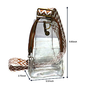 NECARSIN Clear Bag Stadium Approved Sling Bag for Women,Crossbody Bag Guitar Strap Casual Small PVC Daypack for Traveling Hiking