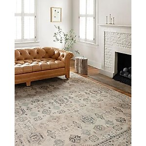 Loloi II Hathaway Collection HTH-06 Blush/Multi 9'-0" x 12'-0", .25" Thick, Area Rug, Soft, Durable, Printed, Modern, Low Pile, Non-Shedding, Easy Clean, Living Room Rug