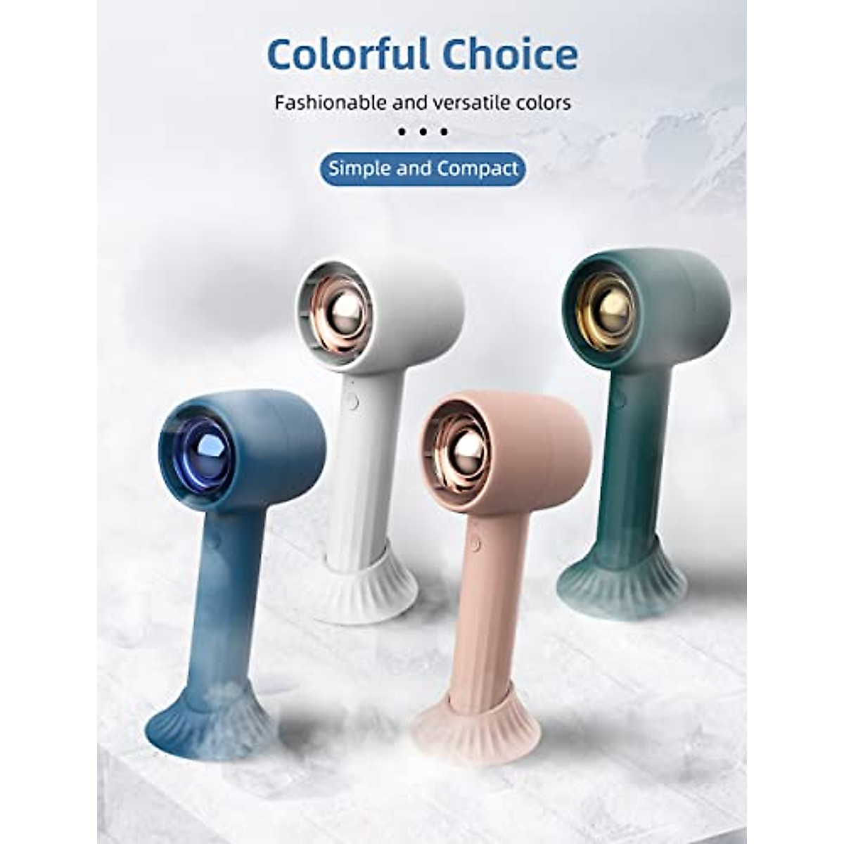 KENSUKA Portable Handheld Fan with Aromatherapy HA1, Personal USB Rechargeable Mini Turbo Fan with 3 Speed Adjustable and Desk Base, Pocket Hand Fans for Women, Travel, Makeup, Outdoor, Indoor.